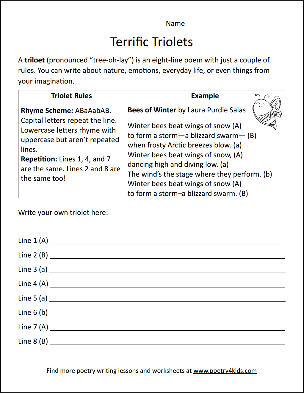 How to Write a Triolet – Kenn Nesbitt's Poetry4kids.com